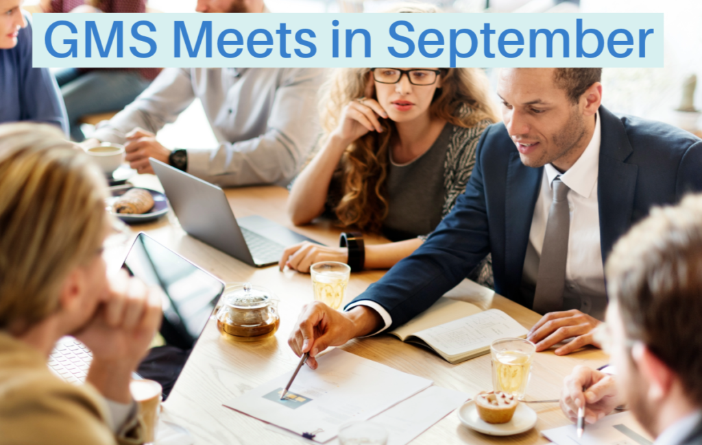GMS TEAM MEETS IN SEPTEMBER - Grants Management Systems Inc. (GMS, Inc.)